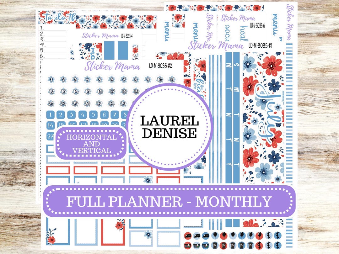LAUREL DENISE PLANNER Monthly Kit #3035 || Laurel Denise Kit || Ld ...