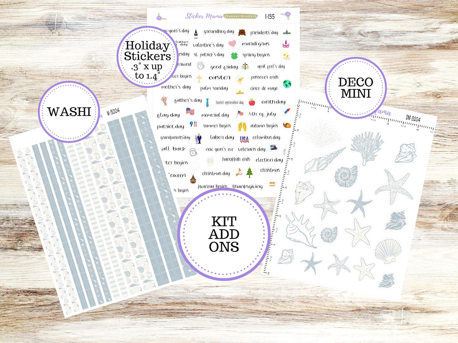LD Large "the Scout" Week + Month Planner Kit|| Planner Kit #3204 || Coastal Charm || Laurel ...