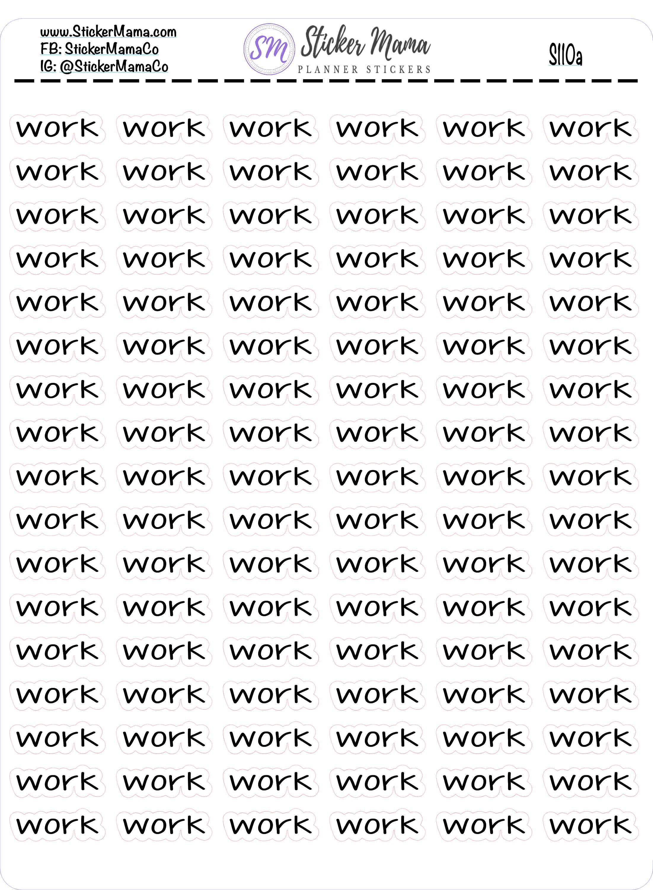 WORK SCRIPT PLANNER Stickers S110 Jenplans Script Font Planner - Etsy