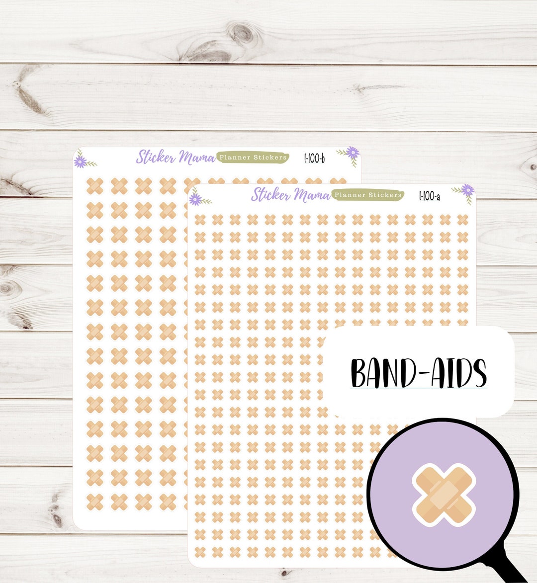 I-100 BAND AID PLANNER Stickers || Boo Boo Stickers || First Aid ...
