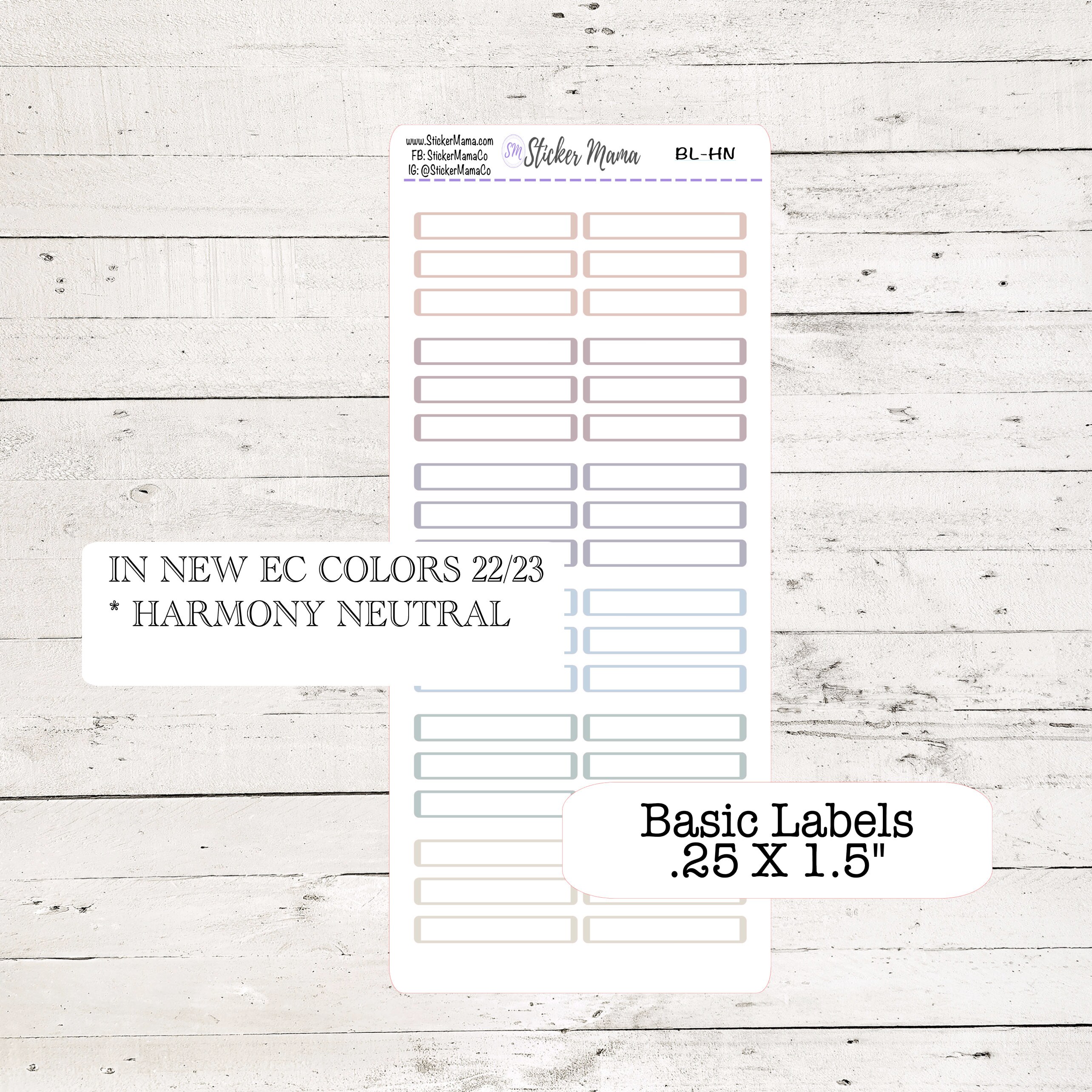 NEW ERIN CONDREN Colors Update Basic Labels in Bloom - Etsy