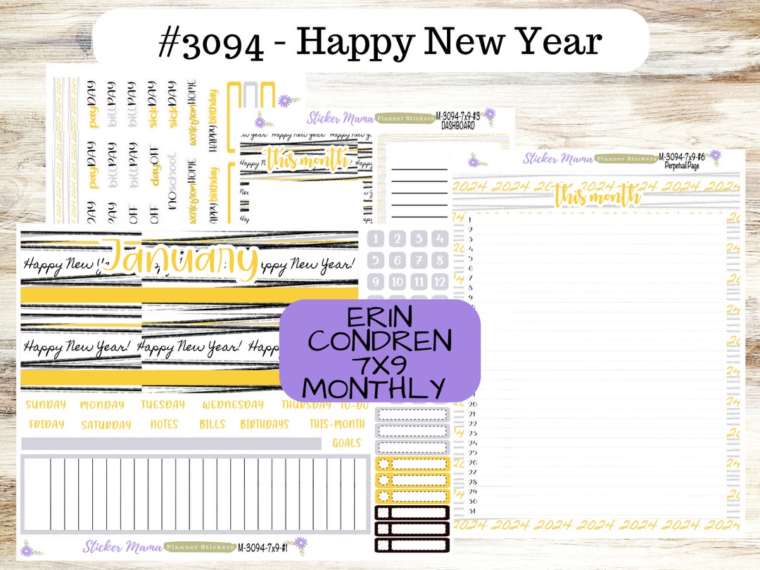 MONTHLY KIT-3094 7X9 Happy New Years 7x9 Ec January Monthly Kit January ...