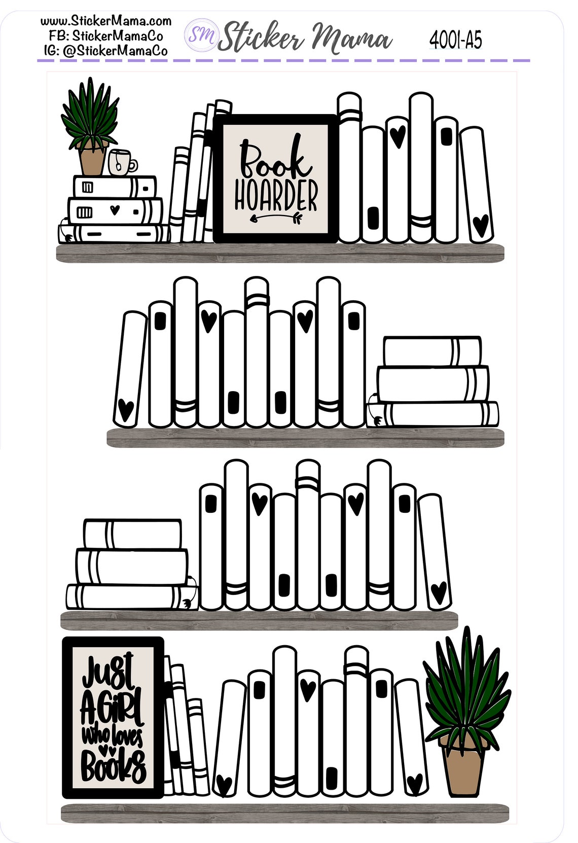 BOOK TRACKER 4001 - A5 Book Planner Stickers - Book Tracker Sticker ...