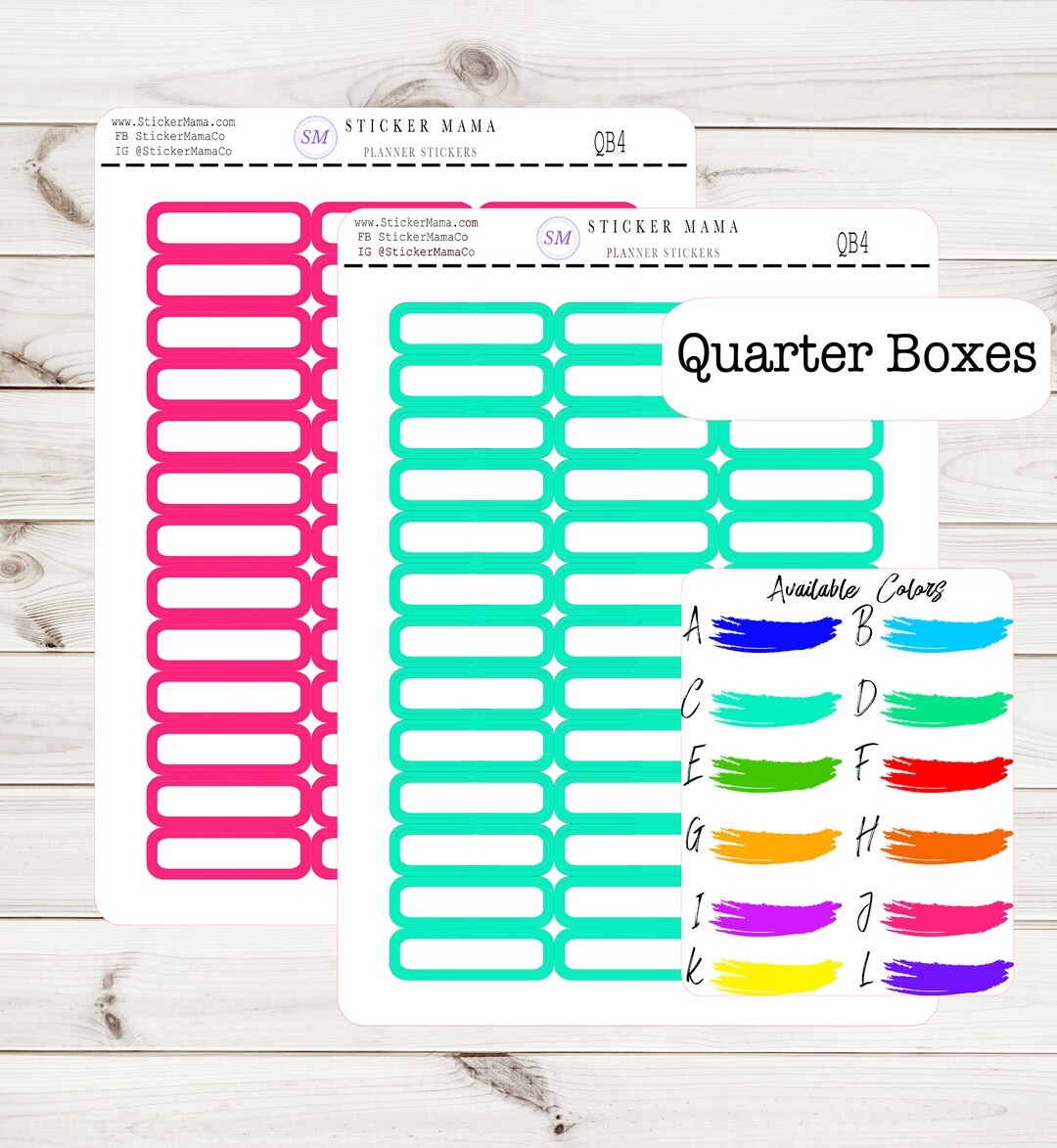 QUARTER BOX STICKERS .4 X 1.5 Quarter Box Labels Quarter Planner Box Ec ...