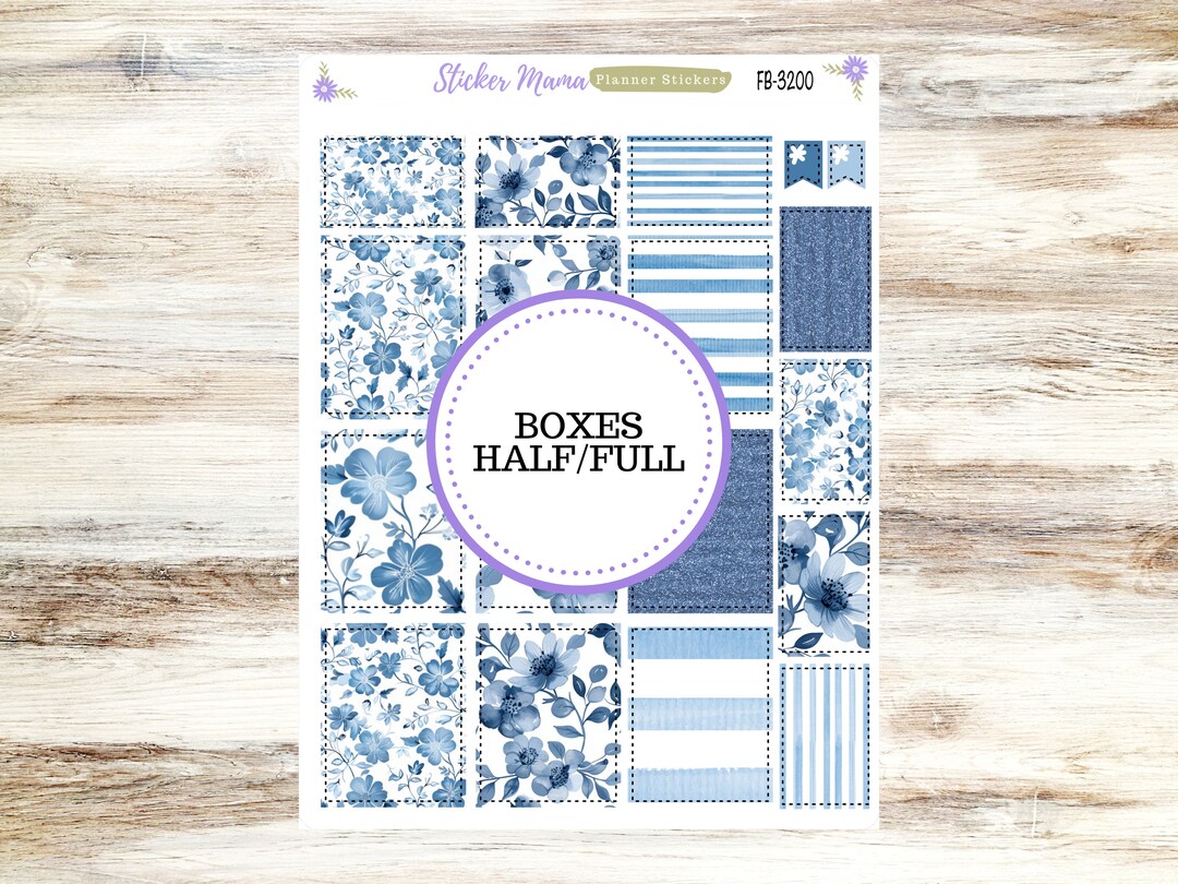 FULL BOXES-3200 Cool Blue Planner Stickers Full Box for Planners - Etsy