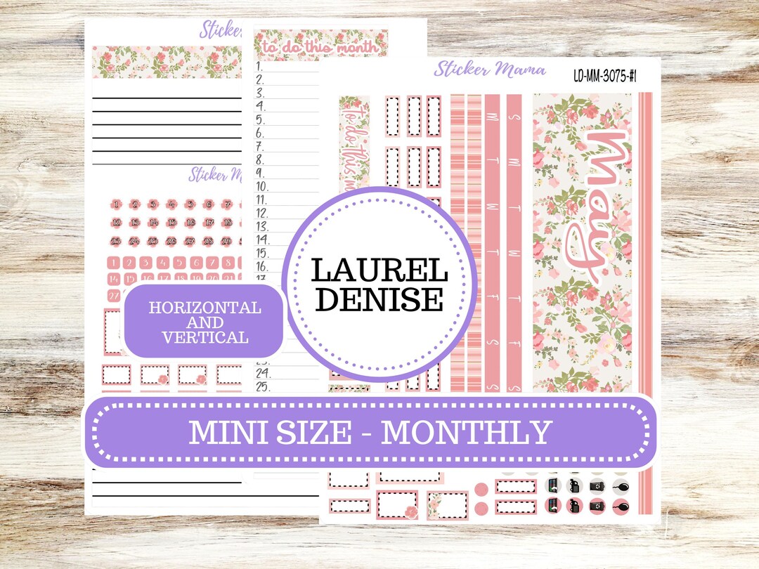 LAUREL DENISE MINI Monthly Planner Kit #3075 || Laurel Denise Kit ...