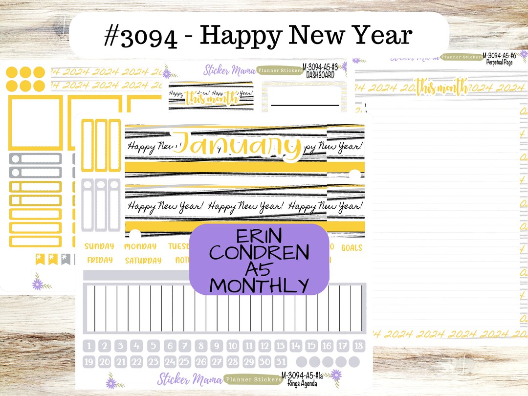 MONTHLY KIT-3094 A5 Happy New Year Ec January Monthly Kit January ...