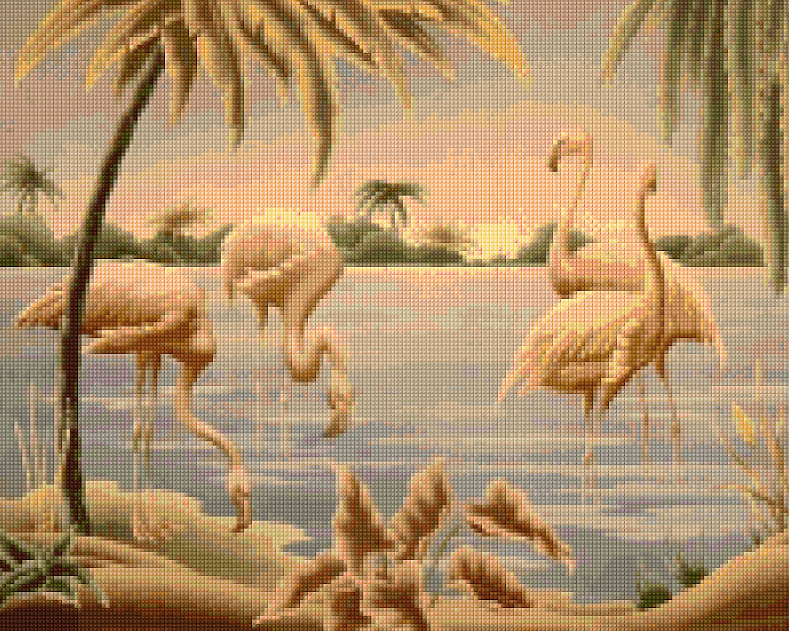 1950s Flamingos by Turner Mid Century Cross Stitch Pattern PDF ...