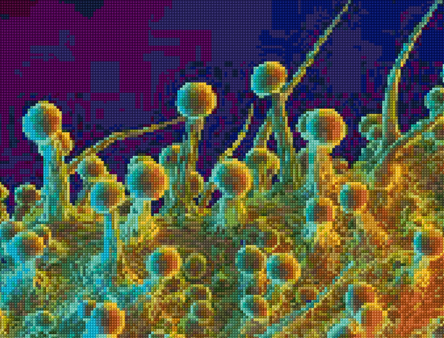 Microscopic Cannabis Electron Microscope Cross Stitch Pattern | Etsy