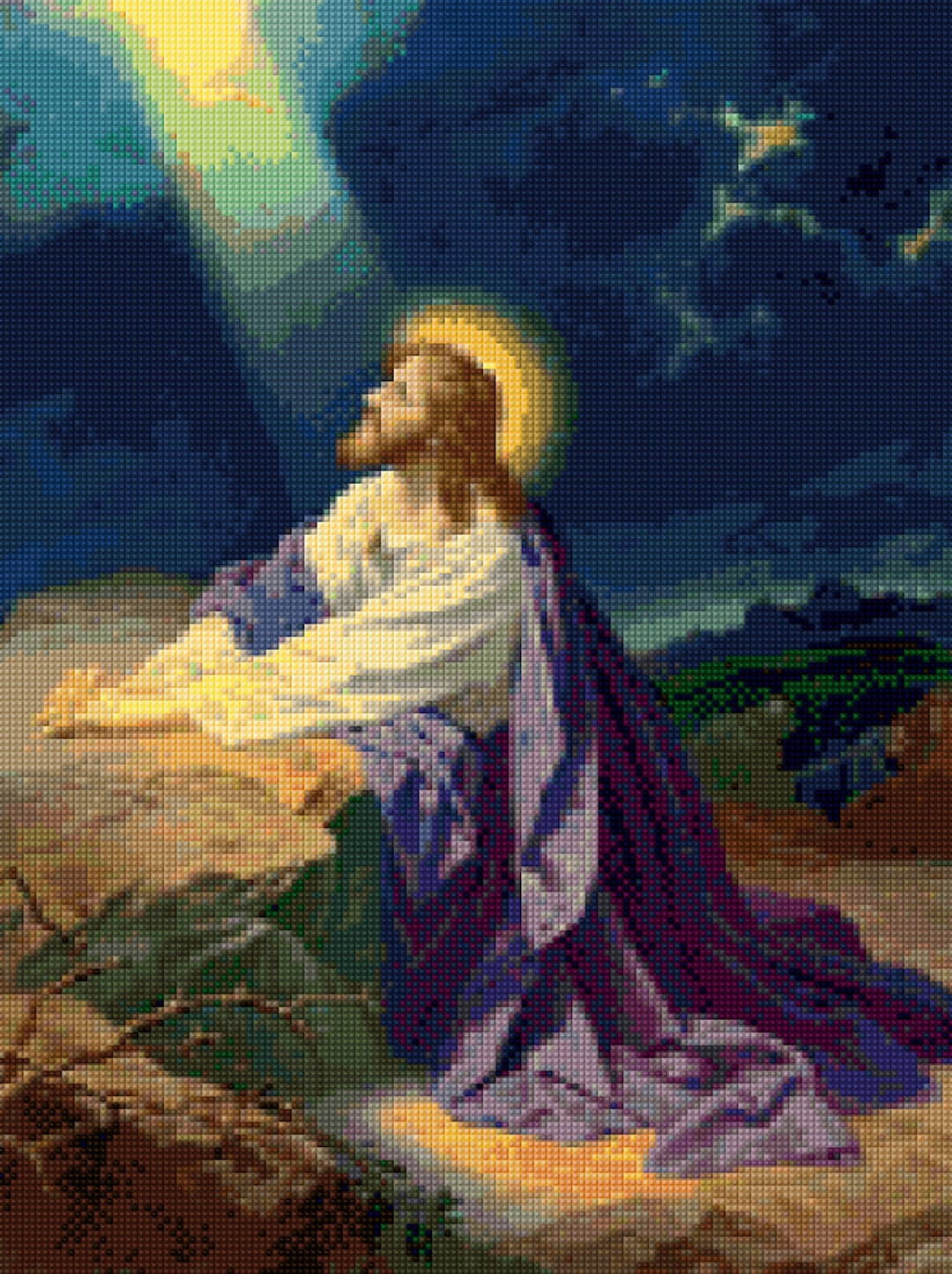 Jesus at Gethsemane Cross Stitch Pattern PDF - Instant Download! - Etsy