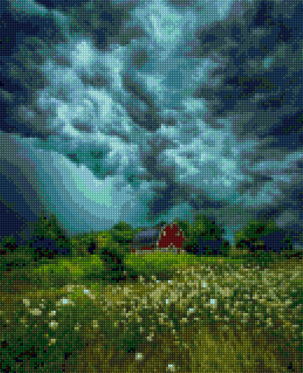 Approaching Storm Farm Landscape Cross Stitch Pattern PDF - Etsy