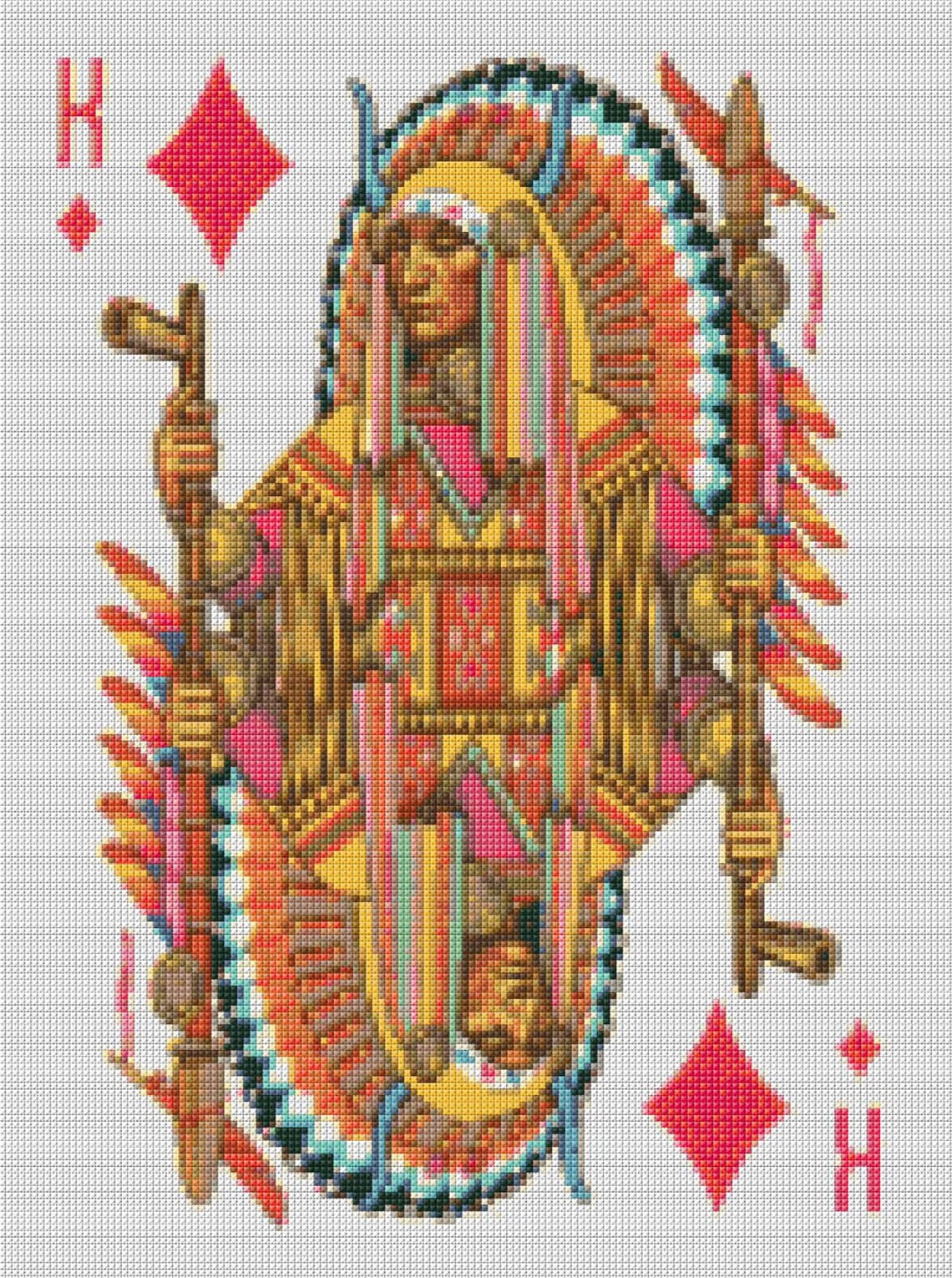Sioux King of Diamonds Cross Stitch Pattern PDF - Instant Download! - Etsy