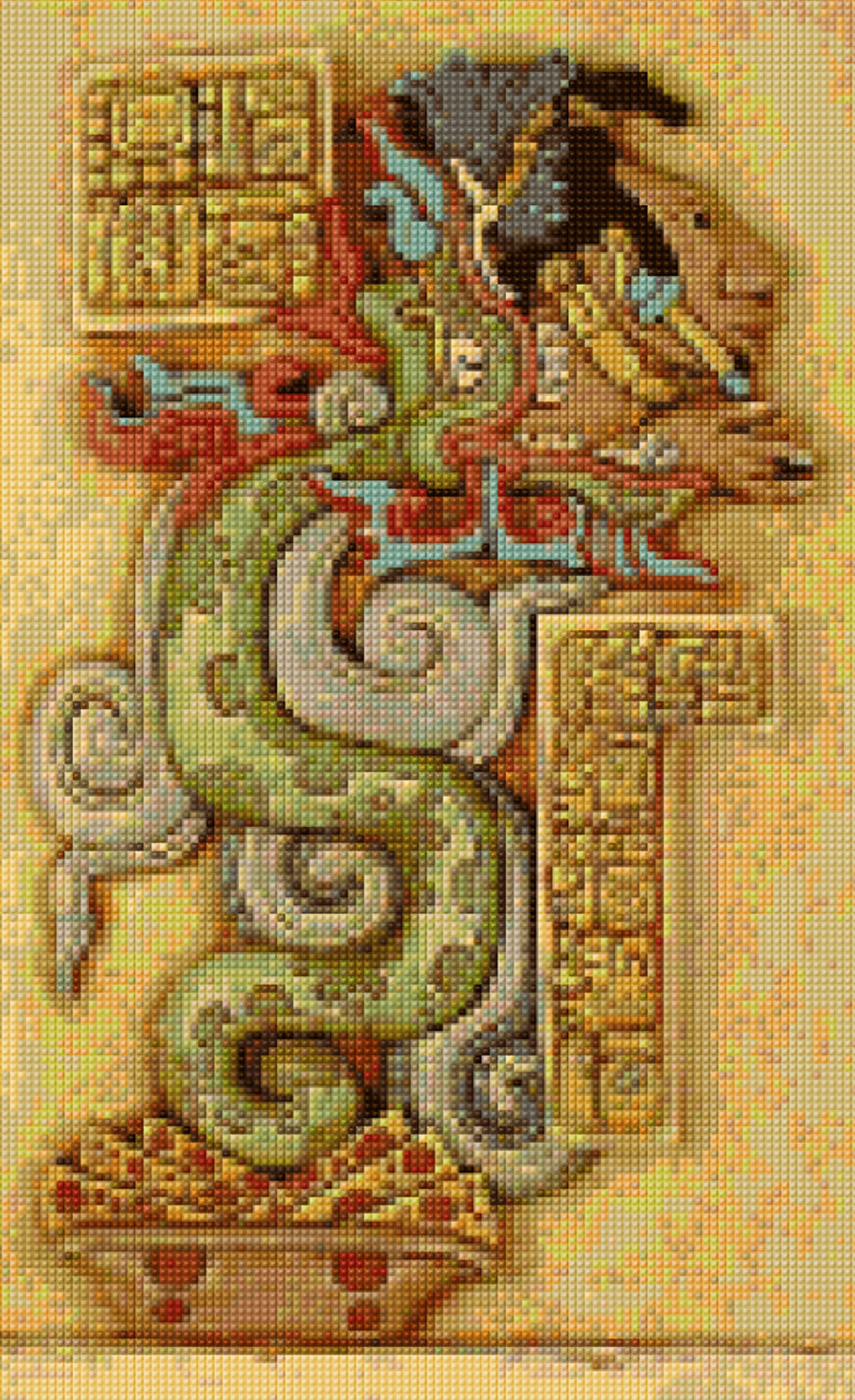 Mayan Vision Serpent Stone Carving Quetzalcoatl Cross Stitch Pattern ...