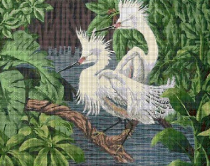 1950s Egrets Mid Century Cross Stitch Pattern PDF - EASY Chart With One ...