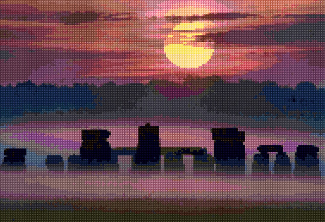 Stonehenge Sunrise Mist Cross Stitch Pattern PDF - Instant Download! - Etsy