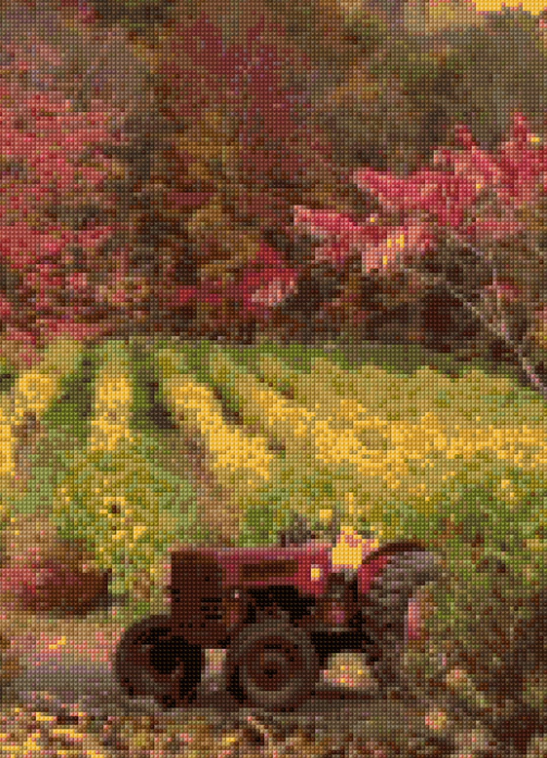 Autumn Farm Tractor Landscape Cross Stitch Pattern PDF - Instant ...