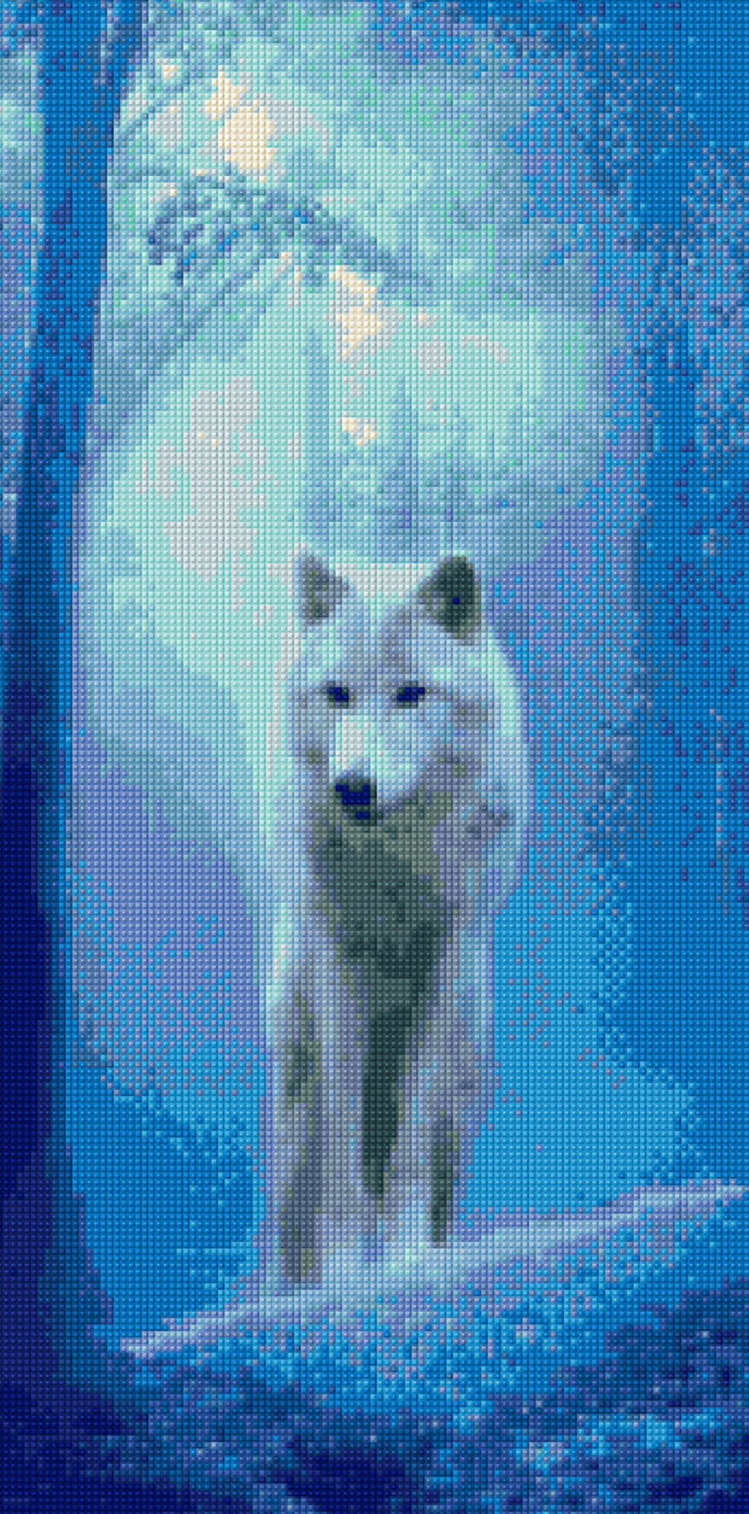 White Wolf in Blue Mist Cross Stitch Pattern - PDF - Instant Download ...