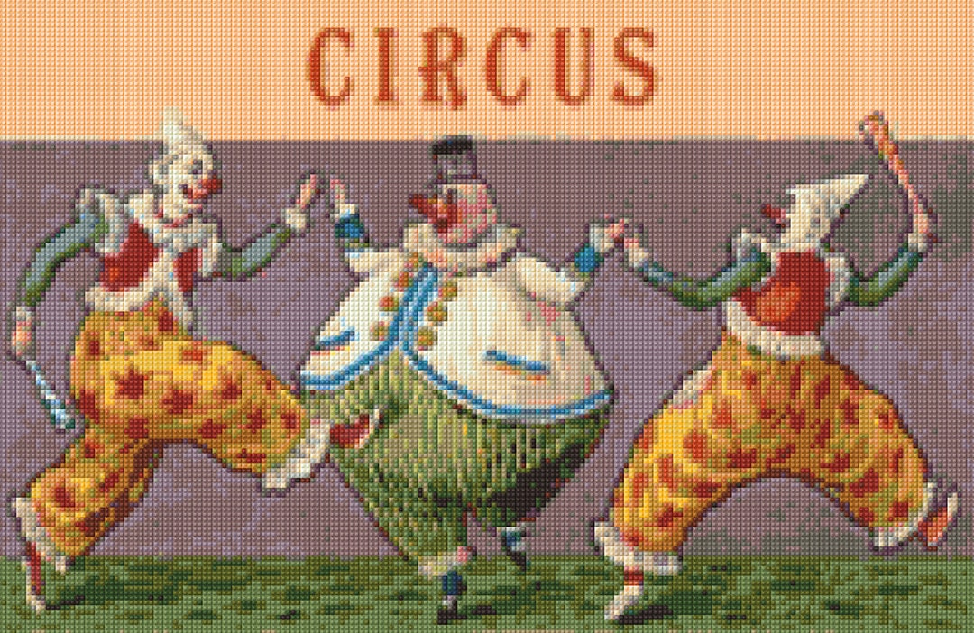 Vintage Circus Clowns Cross Stitch Pattern PDF - Instant Download! - Etsy