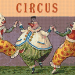 Vintage Circus Clowns Cross Stitch Pattern PDF - Instant Download! - Etsy