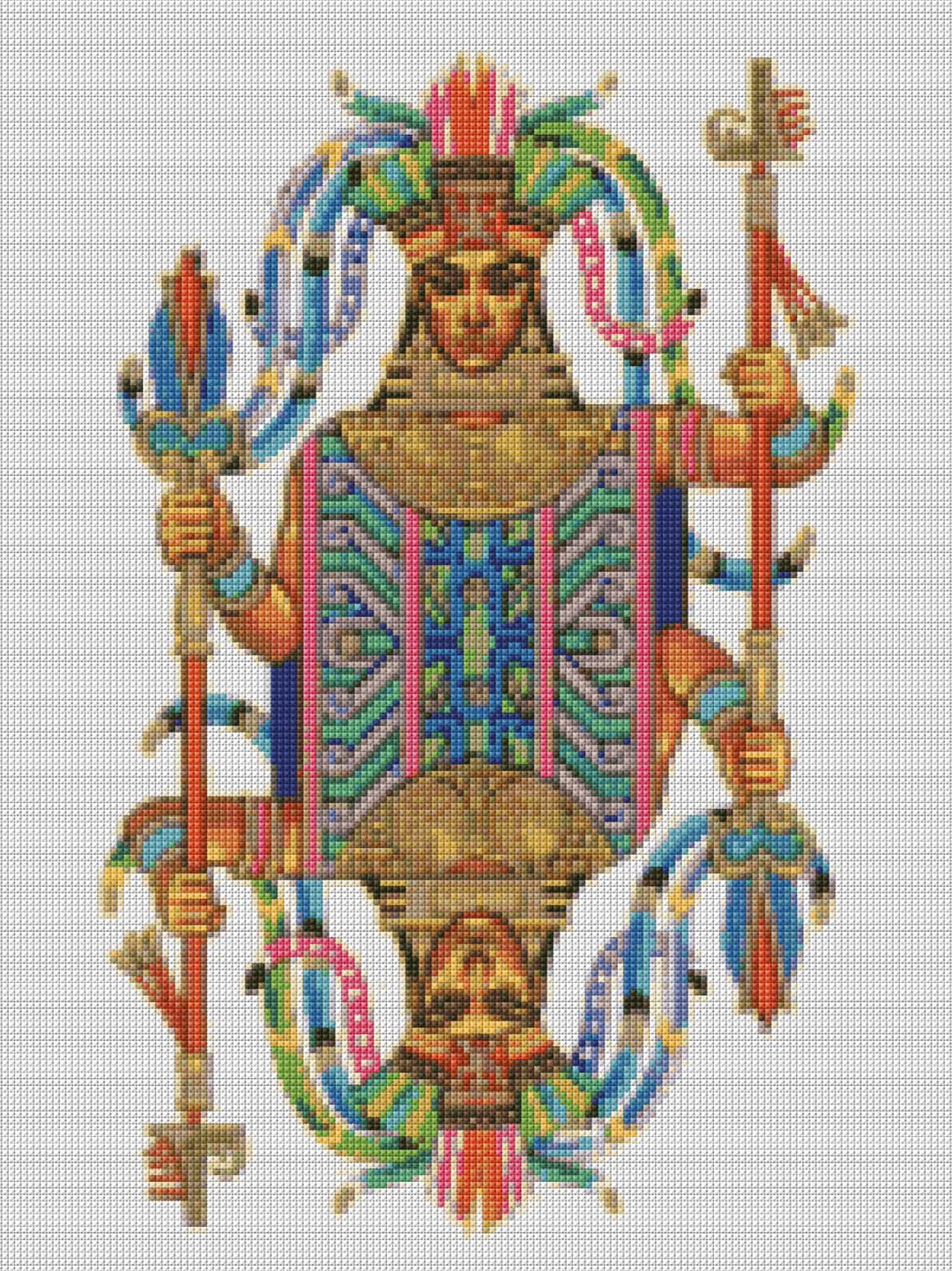Inca King of Clubs Cross Stitch Pattern PDF - Instant Download! - Etsy