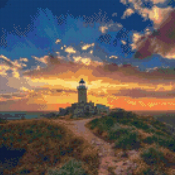 Cross Stitch Sunset - Etsy