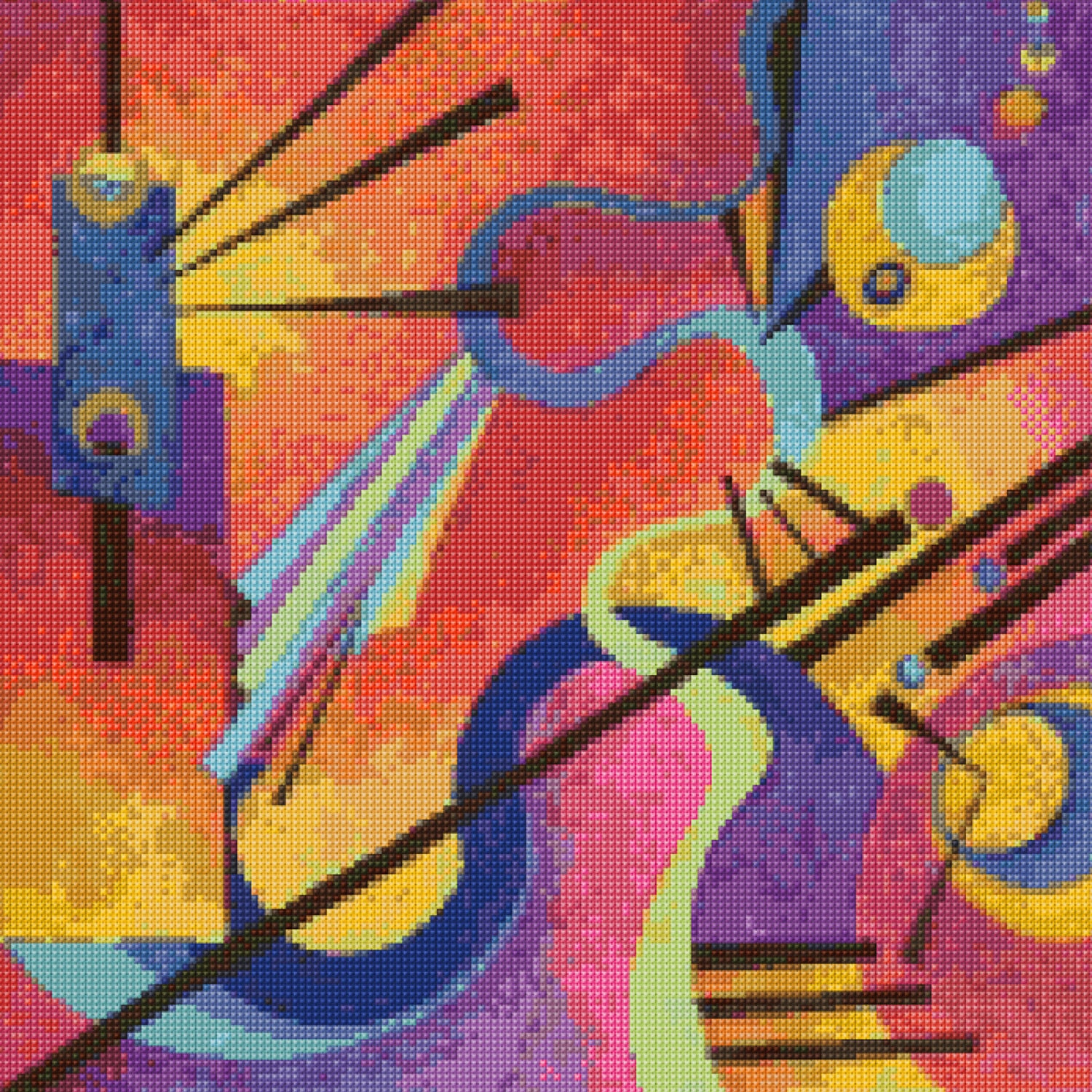 Kandinsky 2 Abstract Painting Cross Stitch Pattern PDF - Etsy
