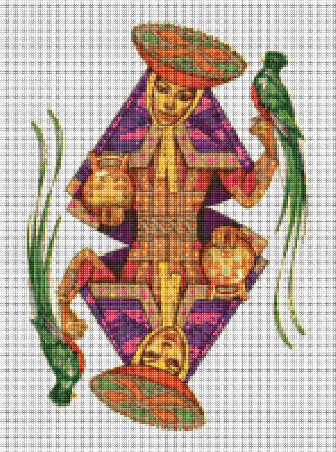 Inca Queen of Clubs Cross Stitch Pattern PDF - Instant Download! - Etsy