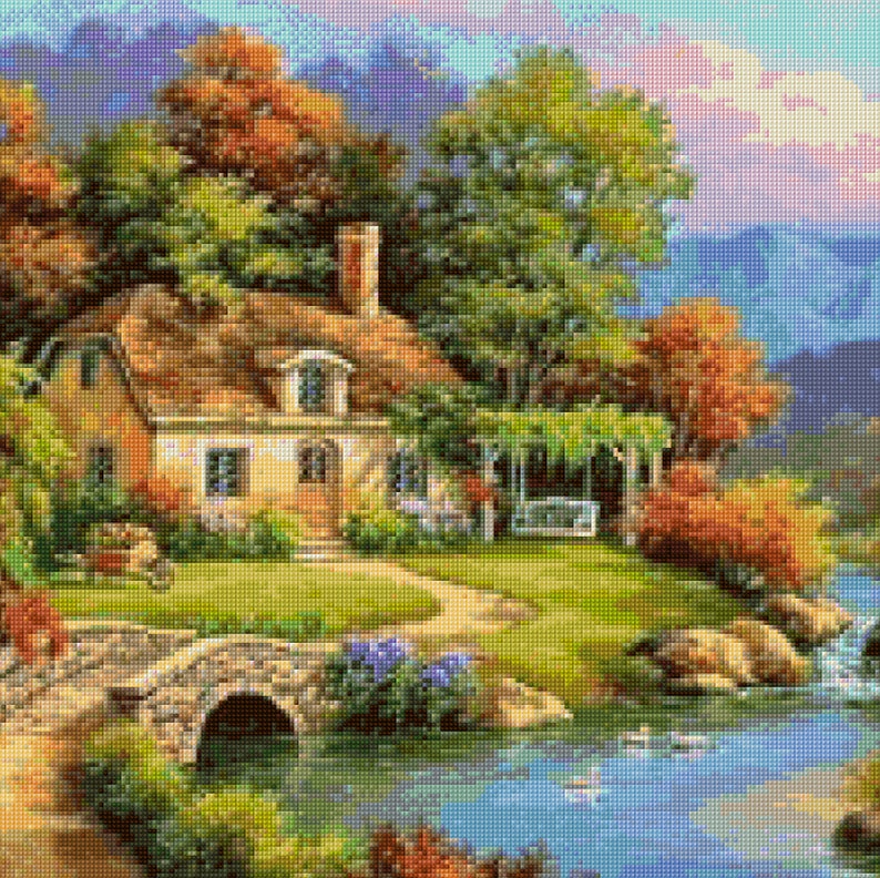 Thached Cottage Cross Stitch Pattern - PDF Instant Download! - Etsy UK