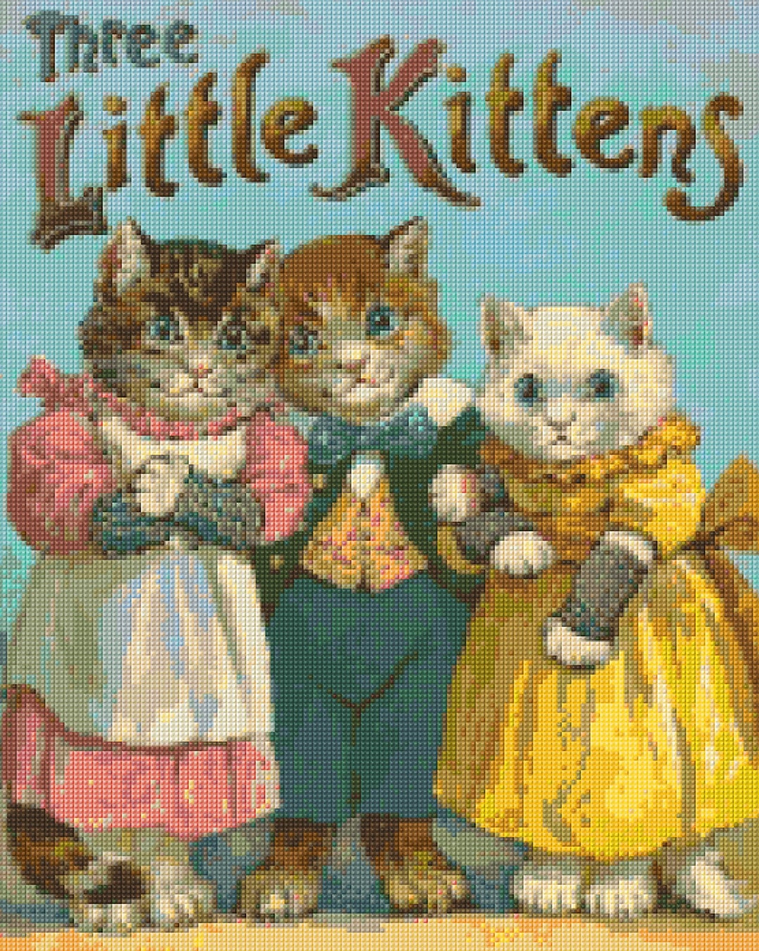 1950s Three Little Kittens Golden Books Cross Stitch Pattern PDF ...
