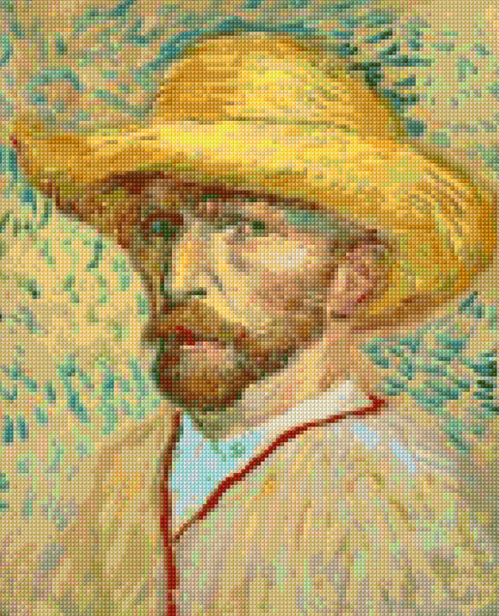 Van Gogh Self Portrait Cross Stitch Pattern PDF Instant - Etsy