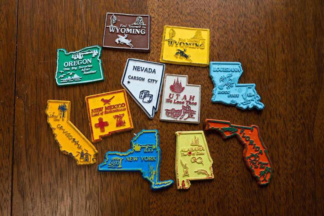 Vintage State Magnets Lot of 11 United State Magnets USA Magnets - Etsy