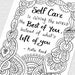 Self Care Quotes Coloring Sheet, Instant Download, Printable Zentangle ...