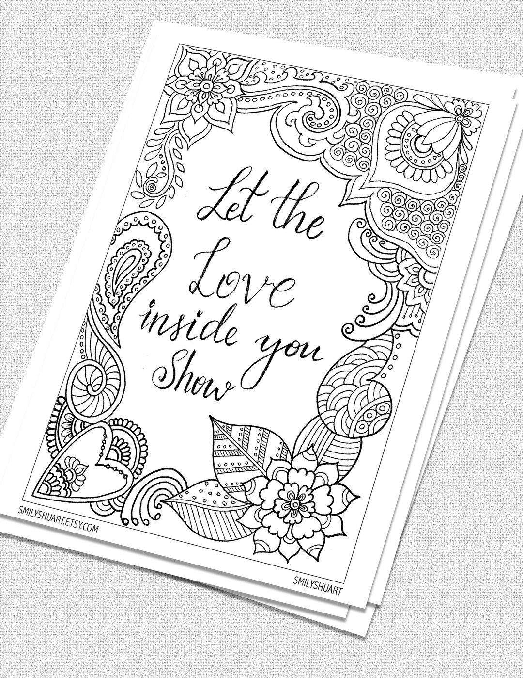 Let the Love Inside You Show, Printable Valentines Day Coloring Cards ...