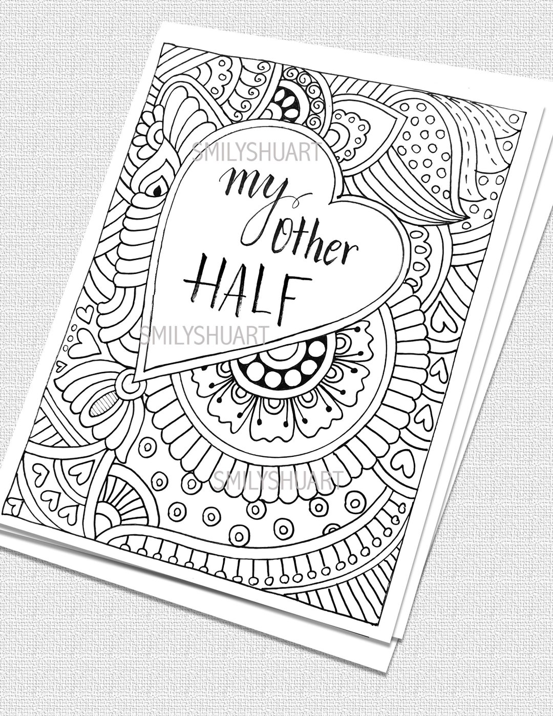 My Other Half, DIY Love Message Card, Printable Valentines Day Card ...