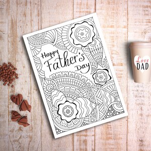 Printable Father's Day Card, Zentangle Coloring Sheet, DIY Fathers Day ...