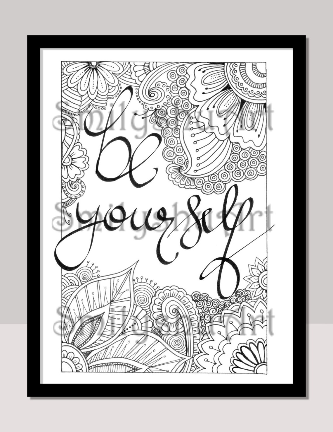 Be Yourself, Instant Download, Print, Color, Frame, Gift, Lift Someone ...
