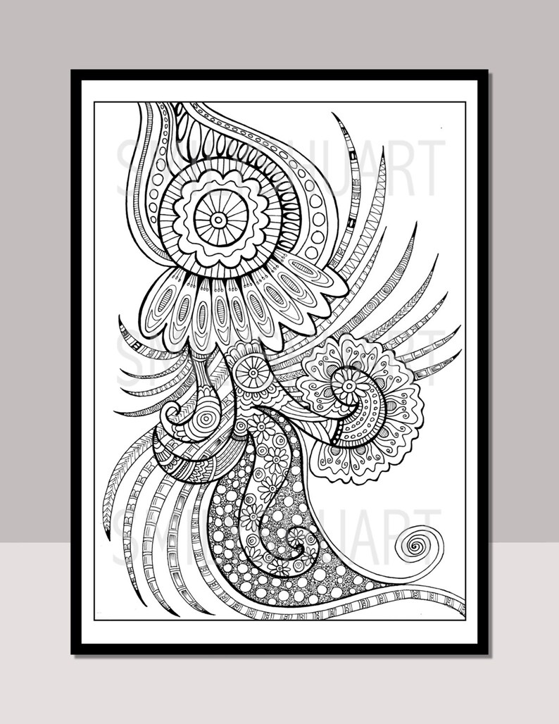 Printable Zentangle Coloring Page for Adults, Mindfulness Coloring ...