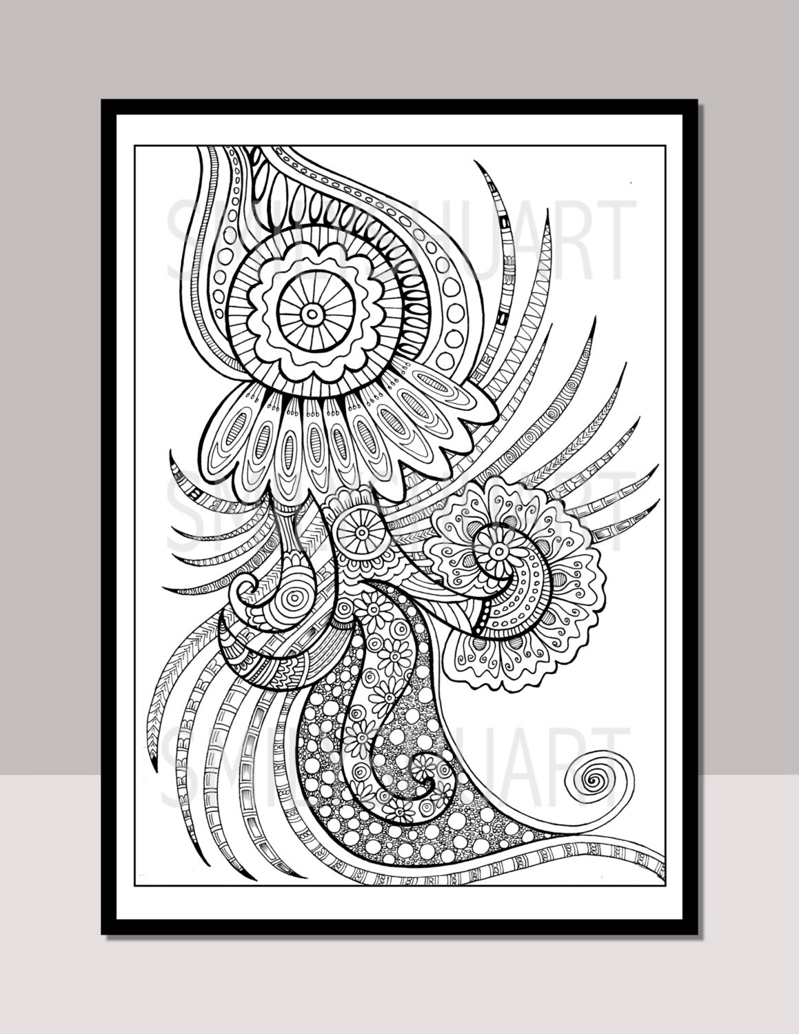 Printable Zentangle Coloring Page for Adults, Mindfulness Coloring ...