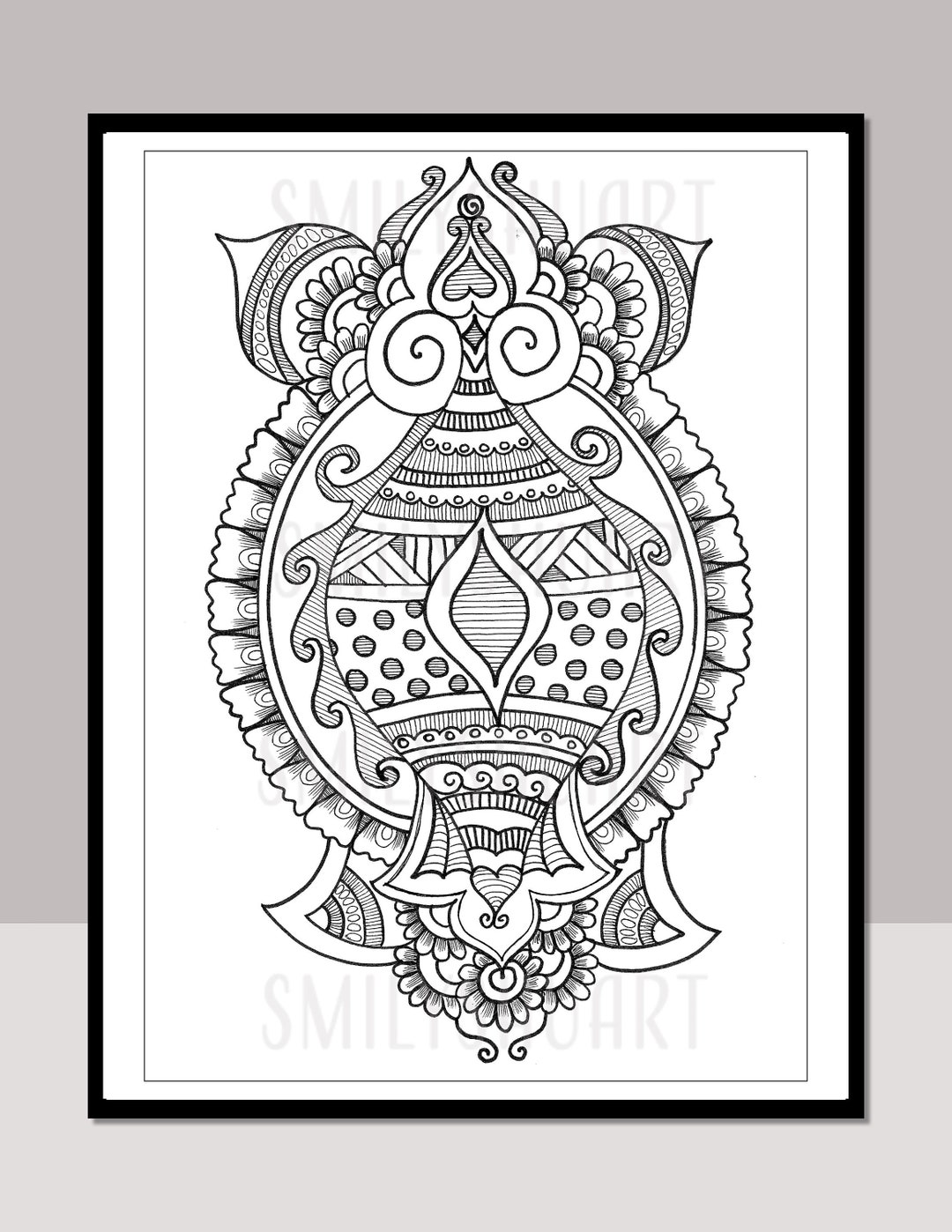 Printable Zentangle Coloring Page for Adults, Mindfulness Coloring ...