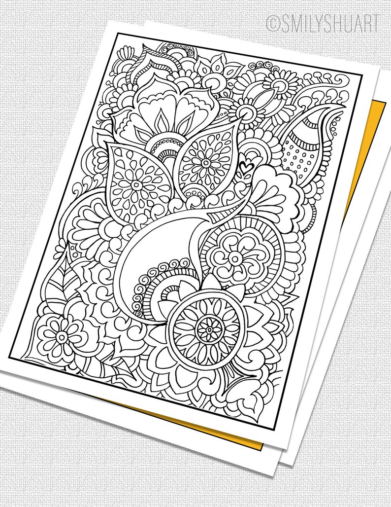 Printable Zentangle Coloring Page for Adults, Mindfulness Coloring ...
