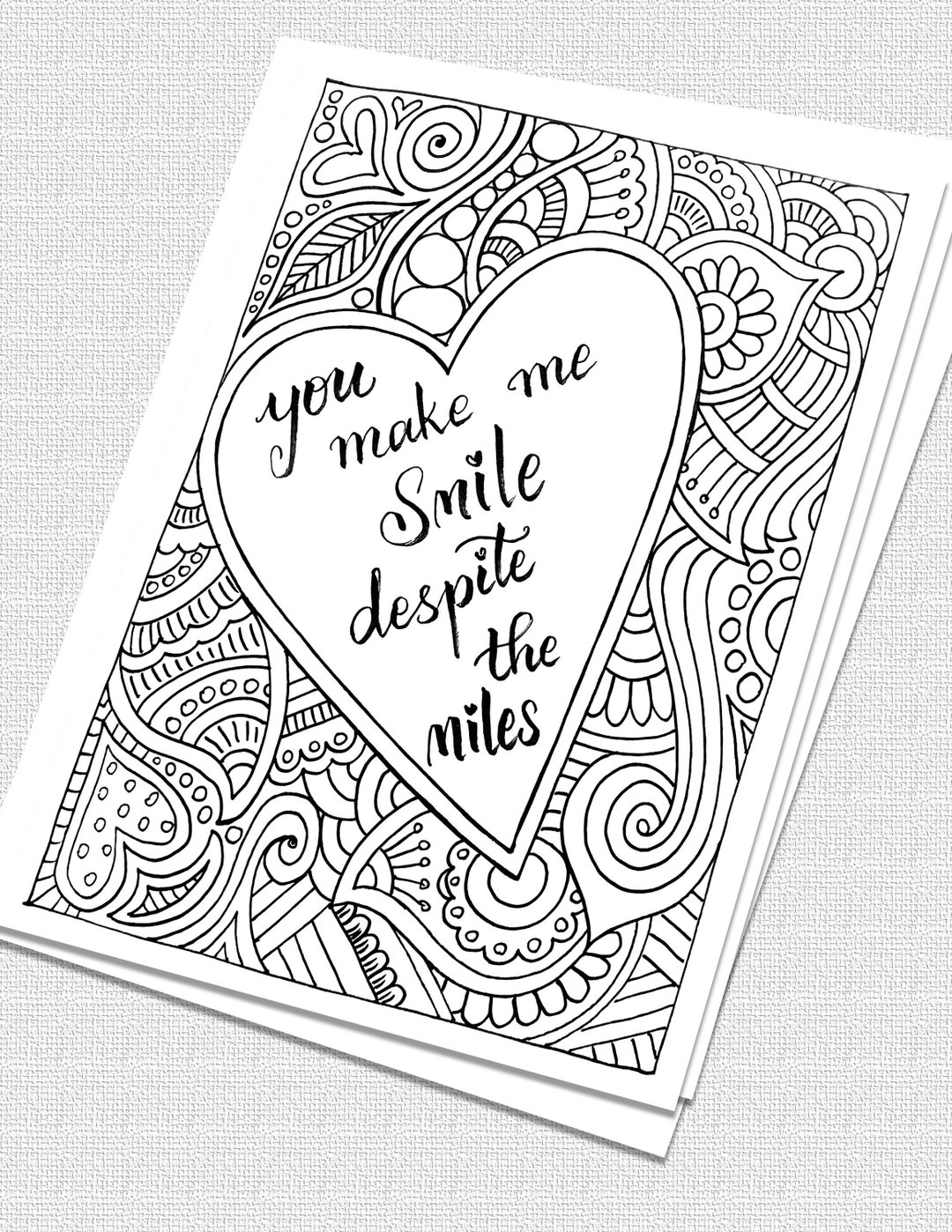 Printable Valentines Day Card, Love Quotes Coloring Sheet, DIY ...