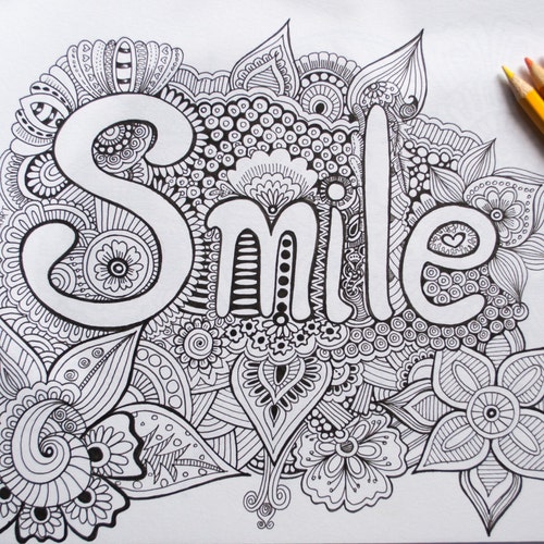 SMILE Printable Inspirational Quotes Quotes Coloring Sheet - Etsy