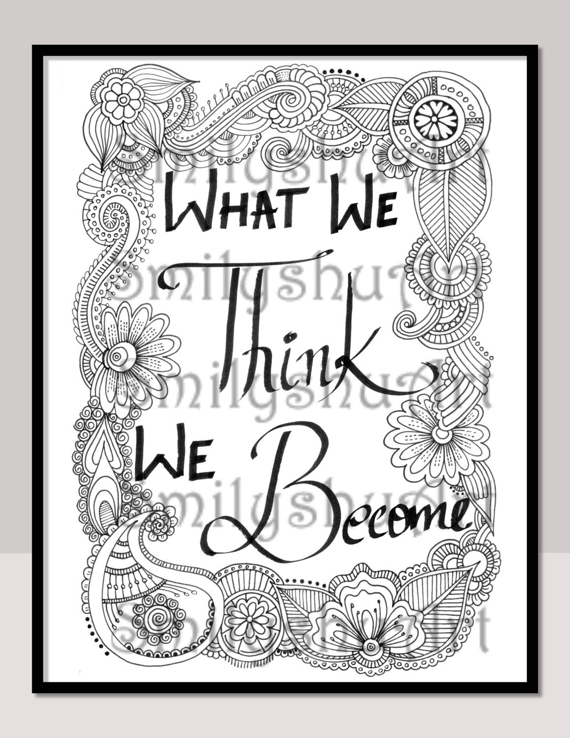 What We Think We Become, Printable Adult Coloring Pages, Inspirational ...