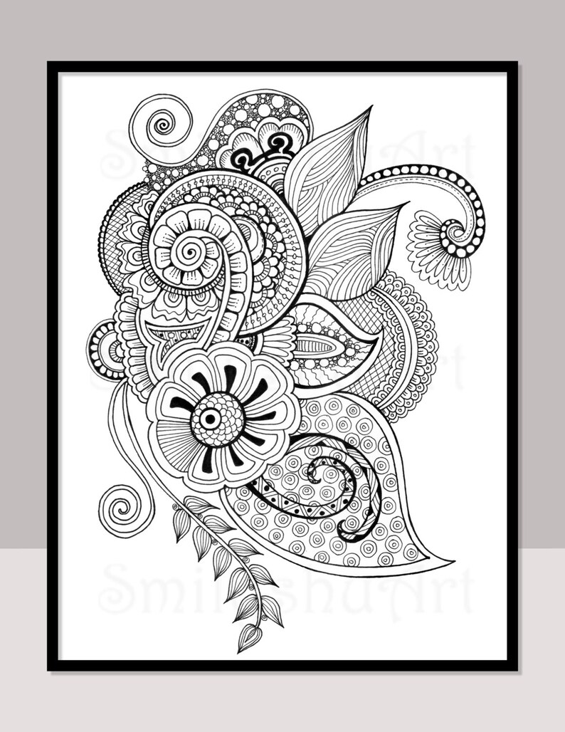 Printable Zentangle Coloring Page for Adults, Mindfulness Coloring ...