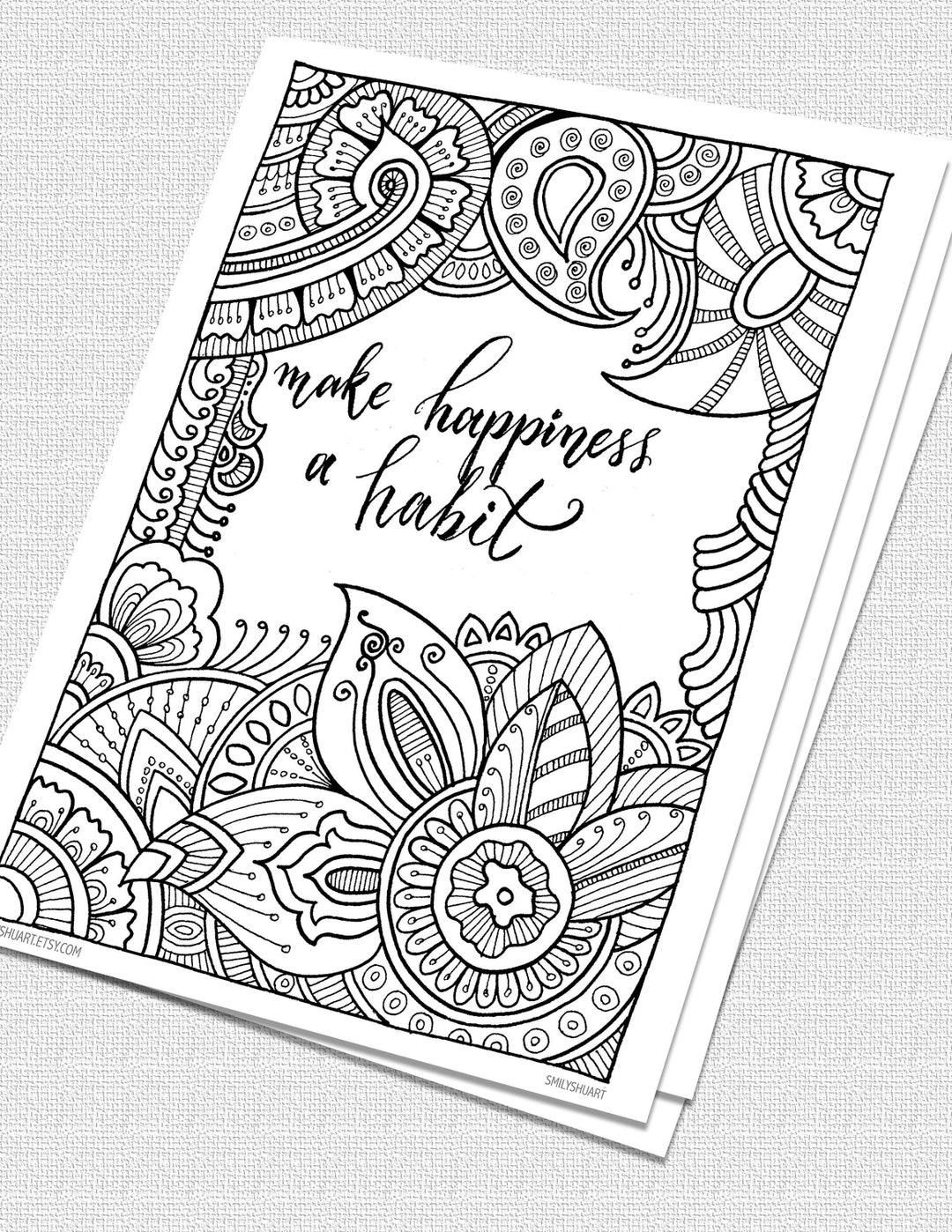 Make Happiness a Habit, Instant Download, Printable Motivational Quote ...