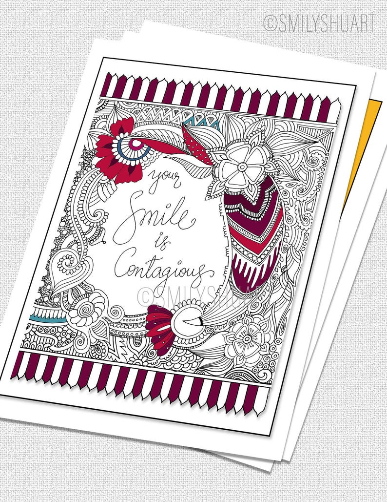 SALE! Printable Quotes Coloring Book, Self Help Adult Coloring Book, 8 ...