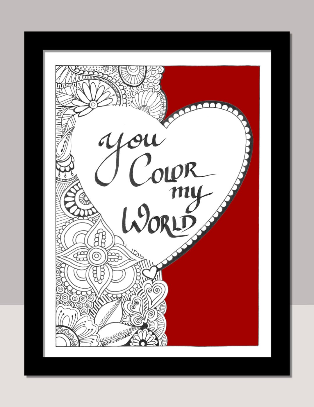 You Color My World, Valentine's Day Printable Coloring Cards, Colouring ...