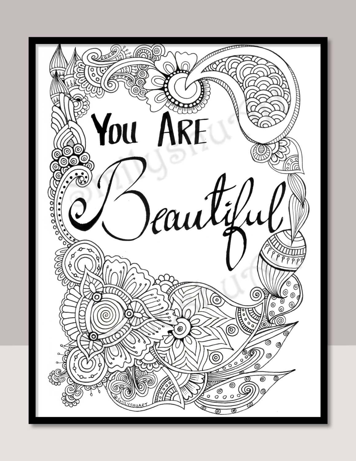 You Are Beautiful, Instant Download, Printable Motivational Quotes ...