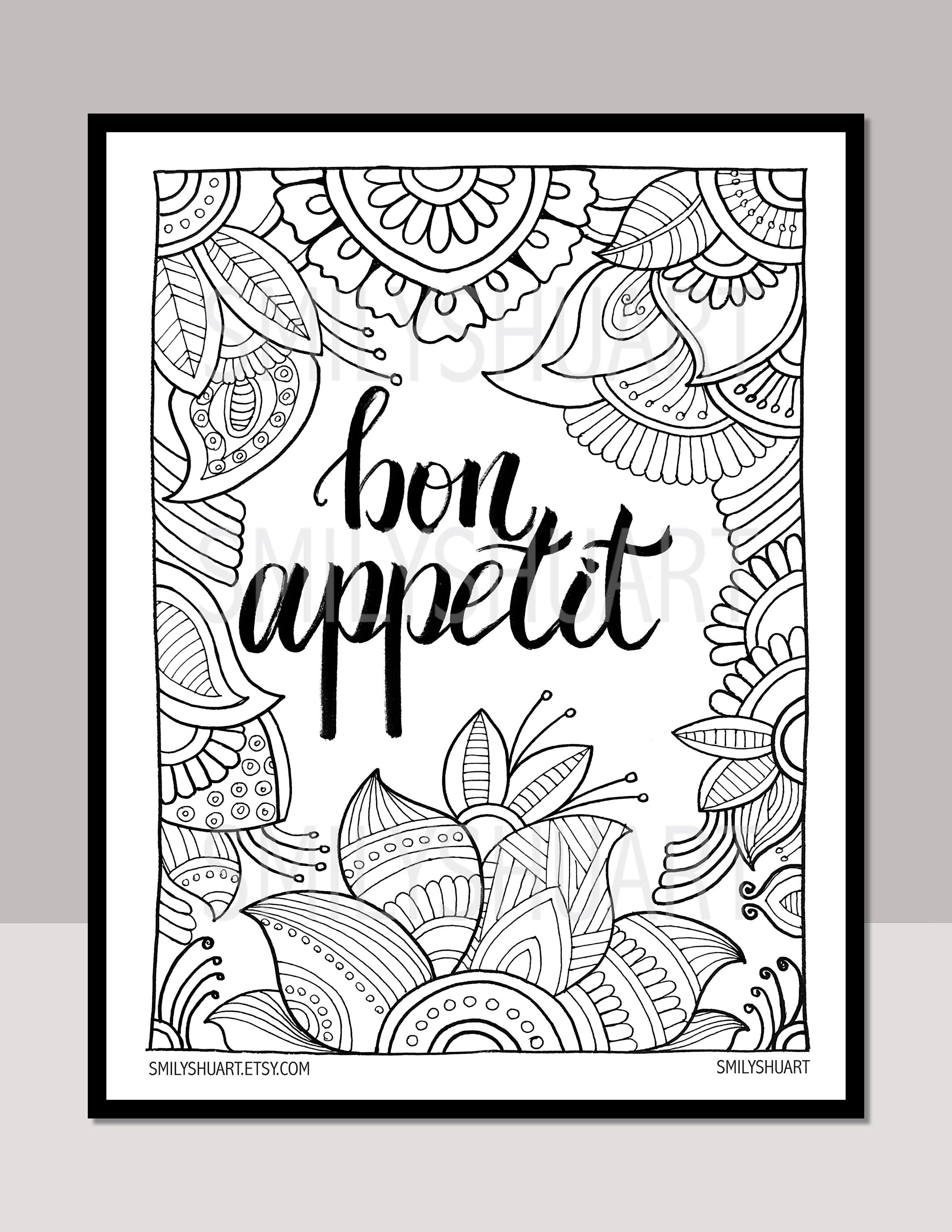 Bon Appetit Instant Download Printable Motivational Quotes - Etsy
