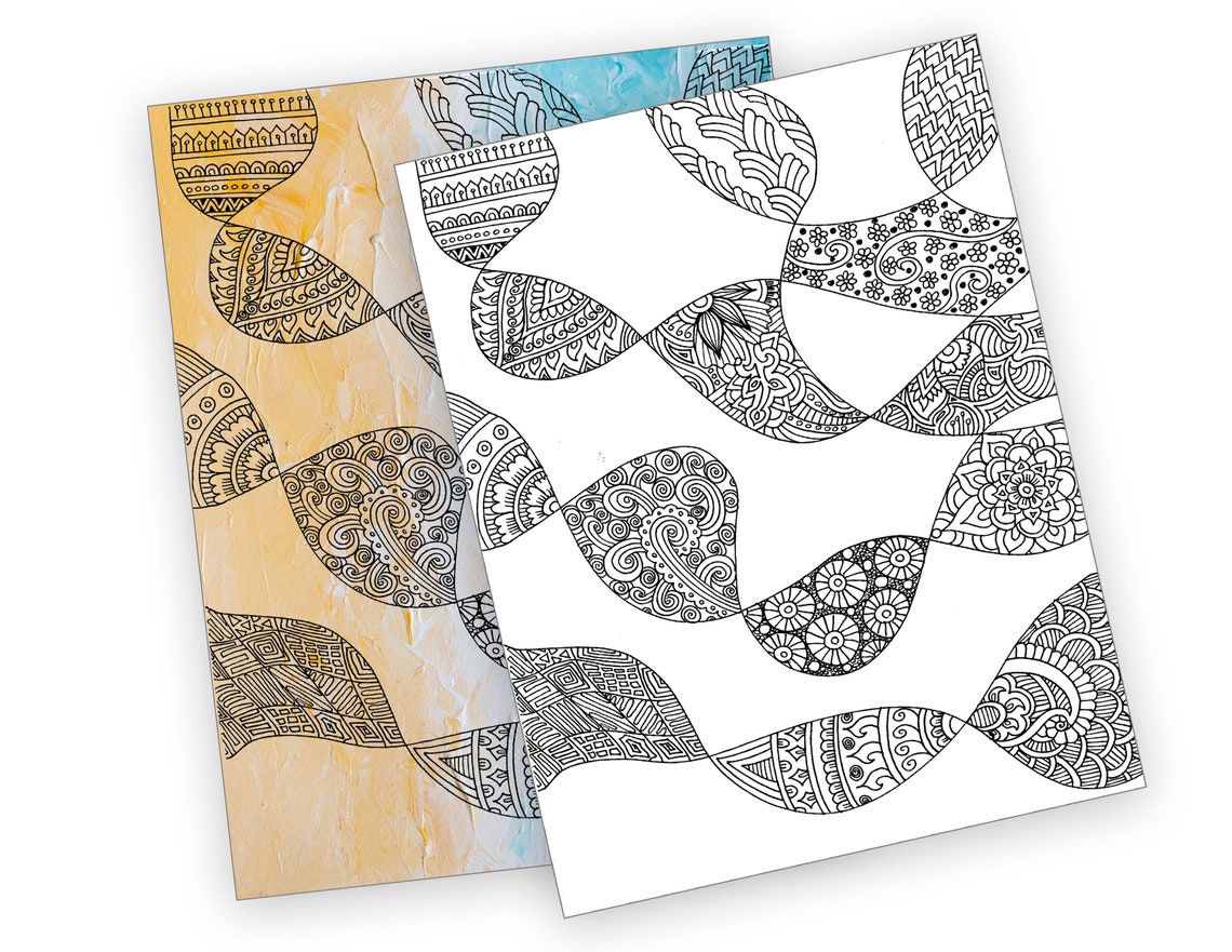 SALE Printable Pattern Coloring Page, Adult Coloring Sheets, Zentangle ...